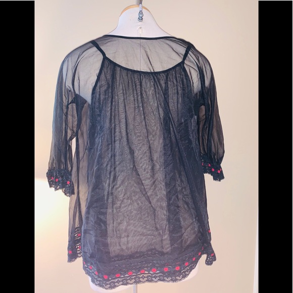 Vintage | Intimates & Sleepwear | Vintage 2pc Black Sheer Pin Up ...
